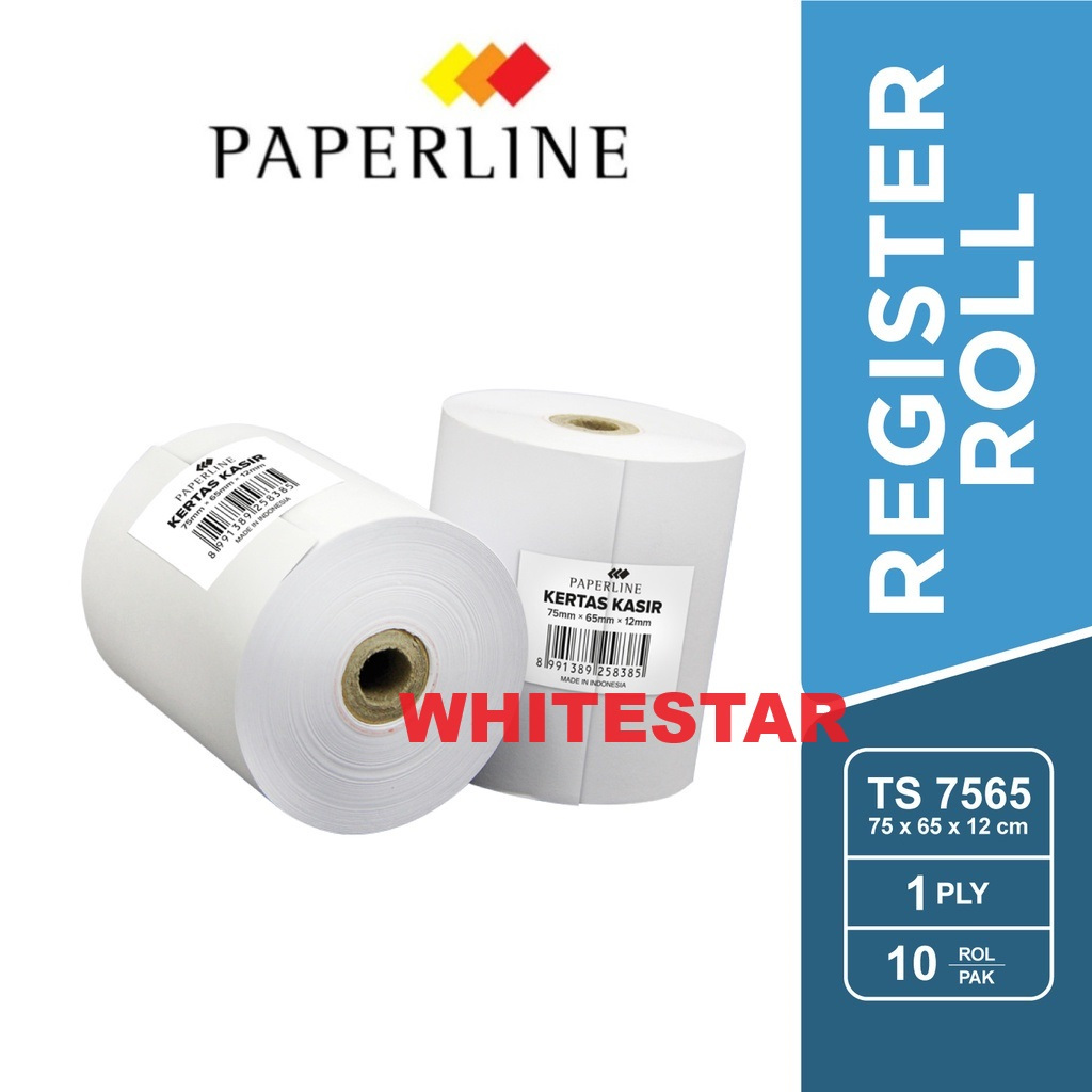 Jual kertas struk kasir paperline 75 x 65 mm - hvs roll rol telstruk ...