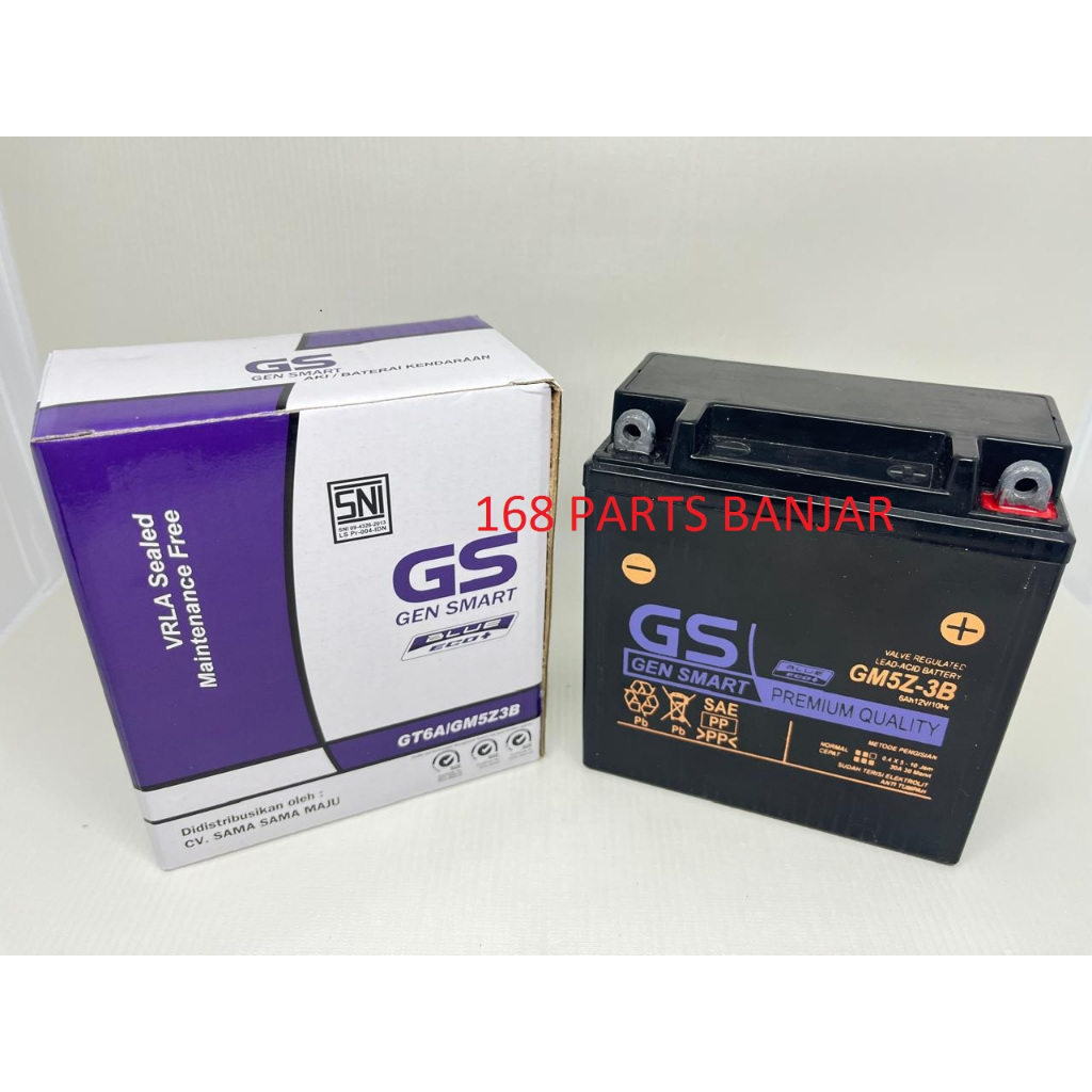 Jual Aki / Baterai Motor Kering GT 6A GS / GM5Z 3B Gen Smart Blue Eco ...
