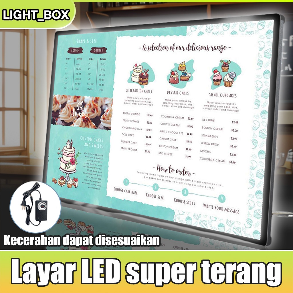 Jual Cocok untuk warung/toko keliling LED SLIM LIGHT BOX Bisa Sudut ...