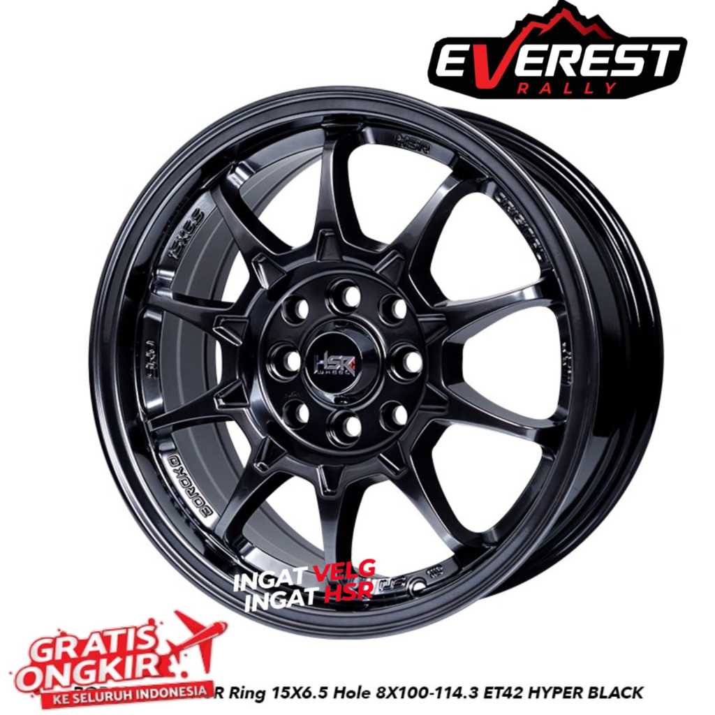 Jual VELG RACING HSR BOROKO SRD UNTUK MOBIL BRIO RING 15 LEBAR 65 B AU T 4X1000-114 HYOER BLACK ...