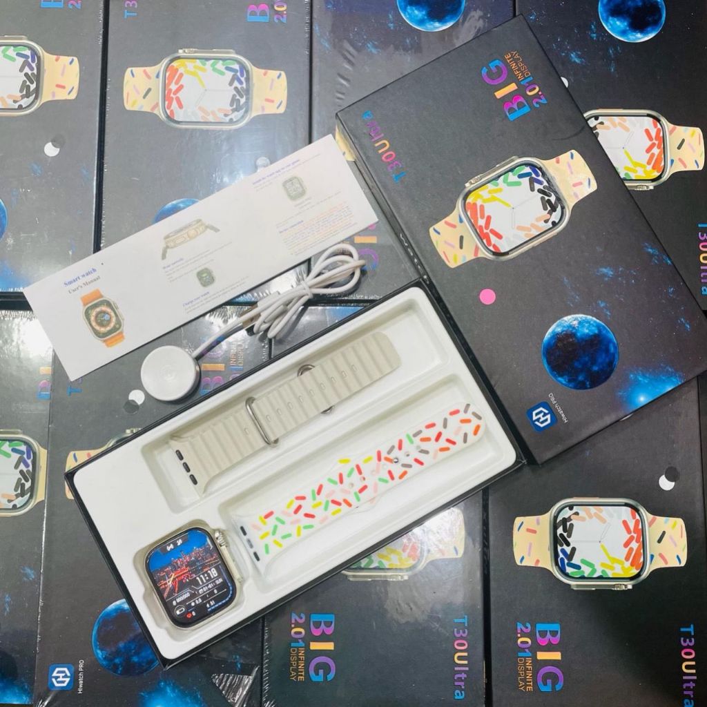 Jual T30 SMARTWATCH BLUETOOTH DENGAN 2 STRAP RUBBER DIAMETER 49MM LAYAR ...