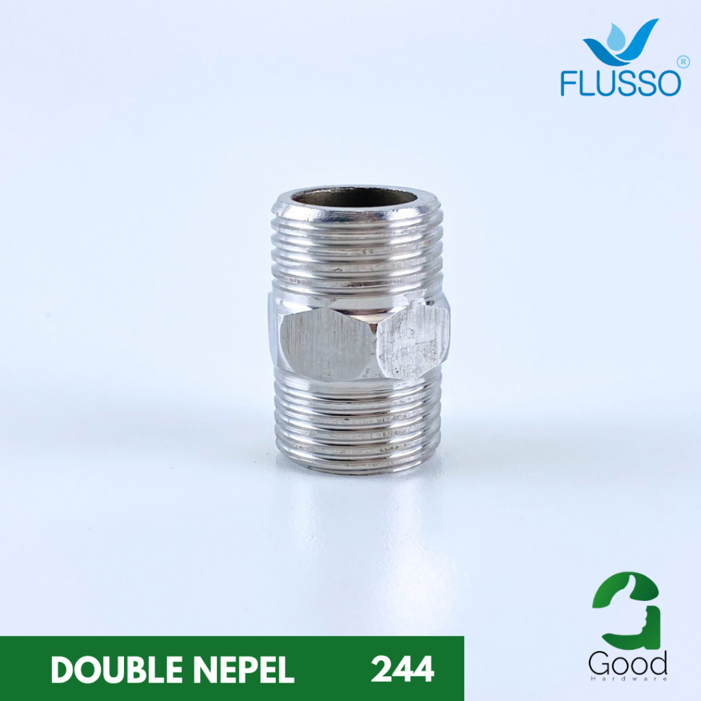 Jual FLUSSO Nepel Stainless / Sock Soket / Sambungan pipa Kran / Nepel Sock Drat Luar Dalam ...