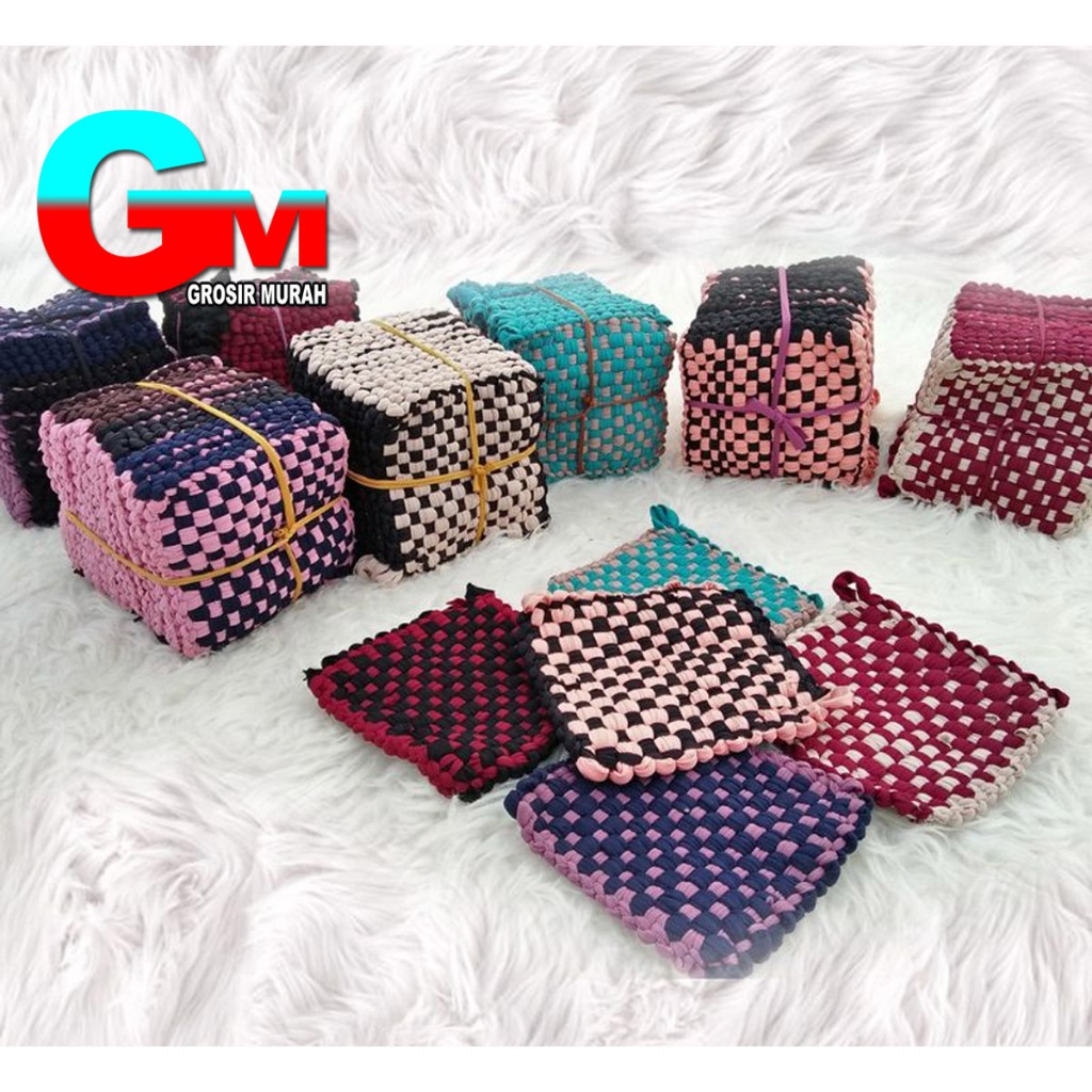 Jual Cempal Anyam Anti Panas 1 LUSIN Kain Lap Tatakan Serbaguna 15x15cm ...