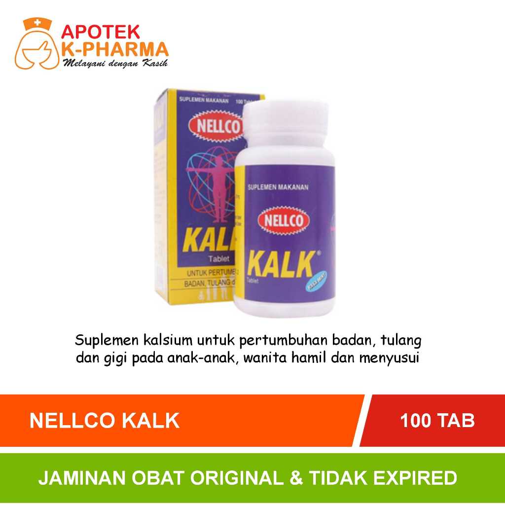Jual Kalk Nellco Isi 100 Tablet Obat Original | Shopee Indonesia
