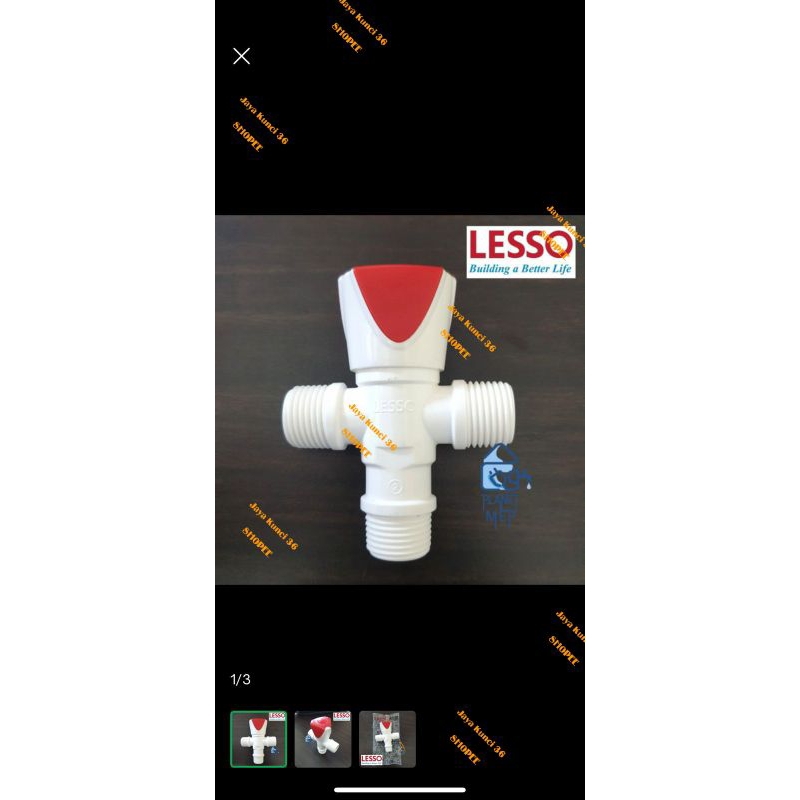 Jual Stop Kran Shower Toilet Cebok PVC Double 3 Way LESSO | Shopee ...