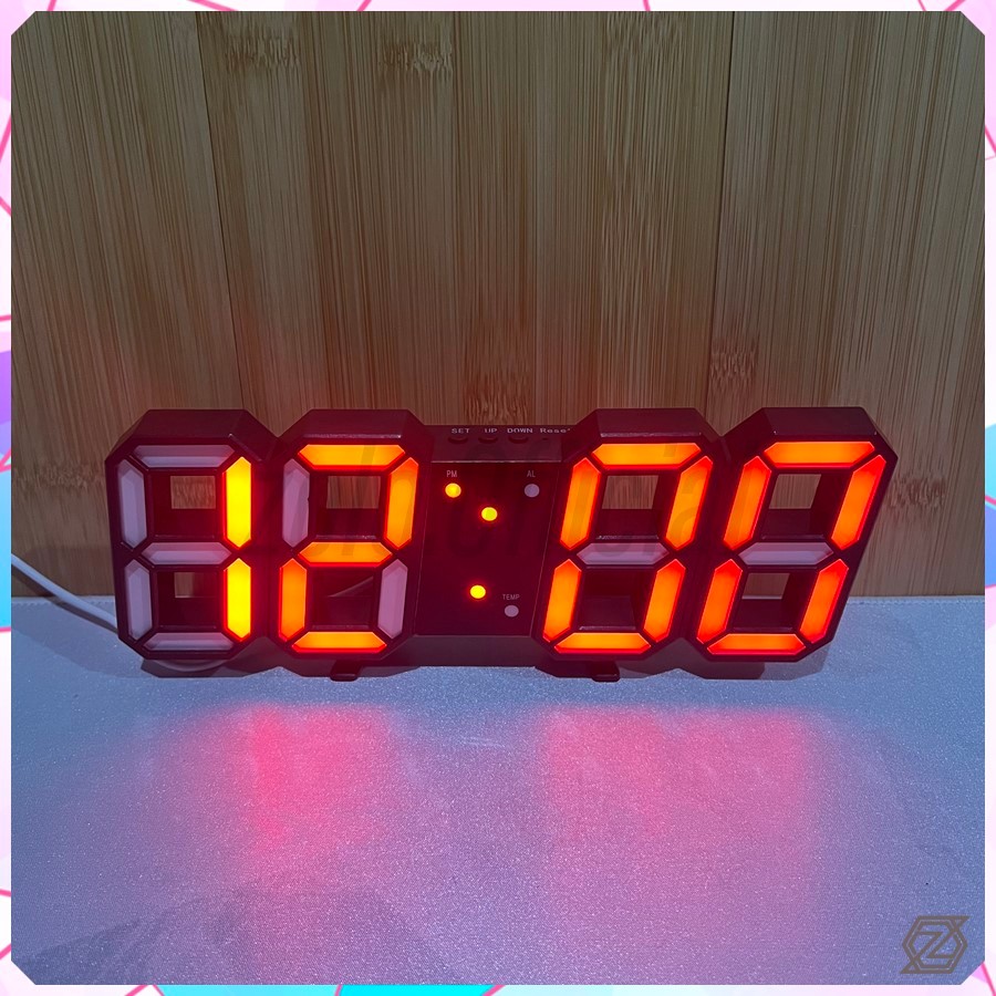 Jual [zolo] Jam Dinding LED 3D / Jam Meja Digital LED 3D Bentuk Angka ...