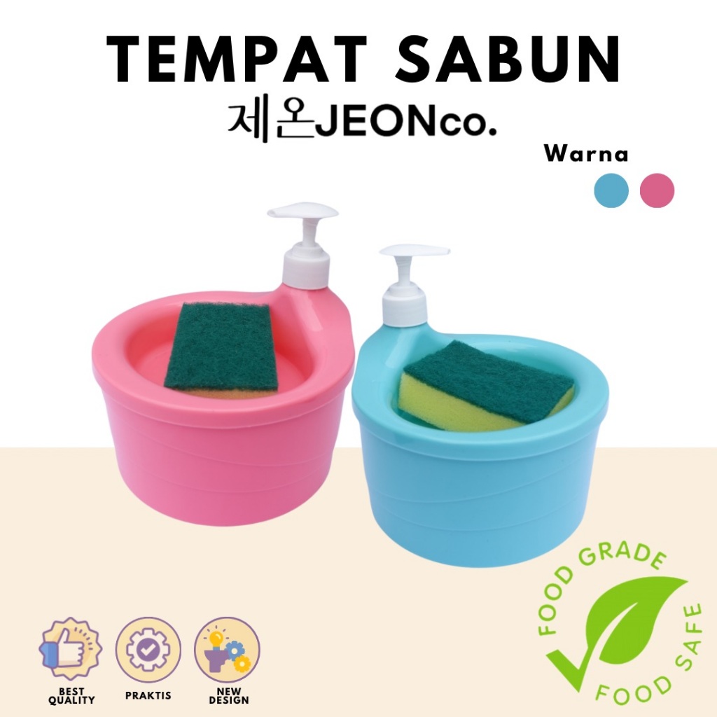 Jual TEMPAT SABUN BULAT 1000ml + Spons Cuci Piring (2in1) Dispenser ...