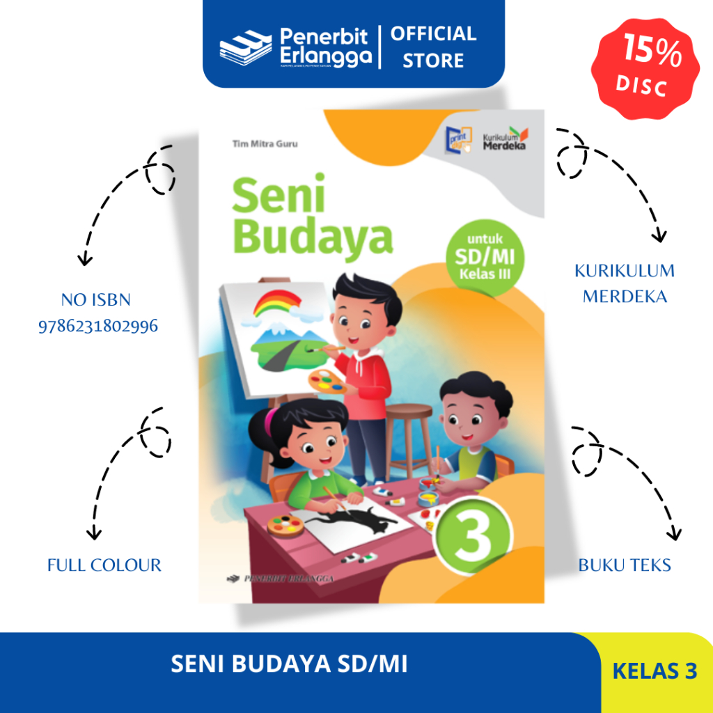 Jual [Erlangga Official] Seni Budaya Sd/Mi Kelas 3 - Kurikulum Merdeka ...