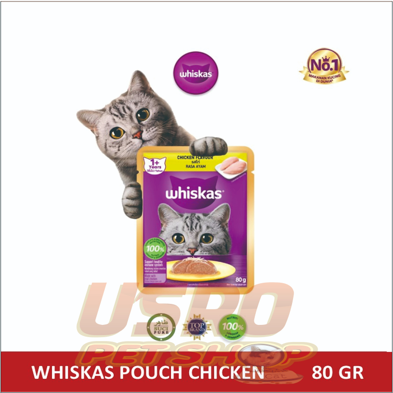Jual Whiskas Pouch 80gr Chicken Loaf - Makanan Kucing Basah | Shopee ...