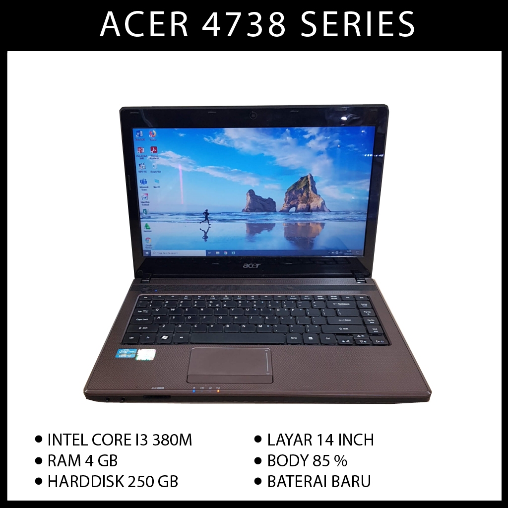 Jual LAPTOP ACER CORE I3 380M RAM 4GB HARDDISK 250GB ACER 4738 SERIES ...