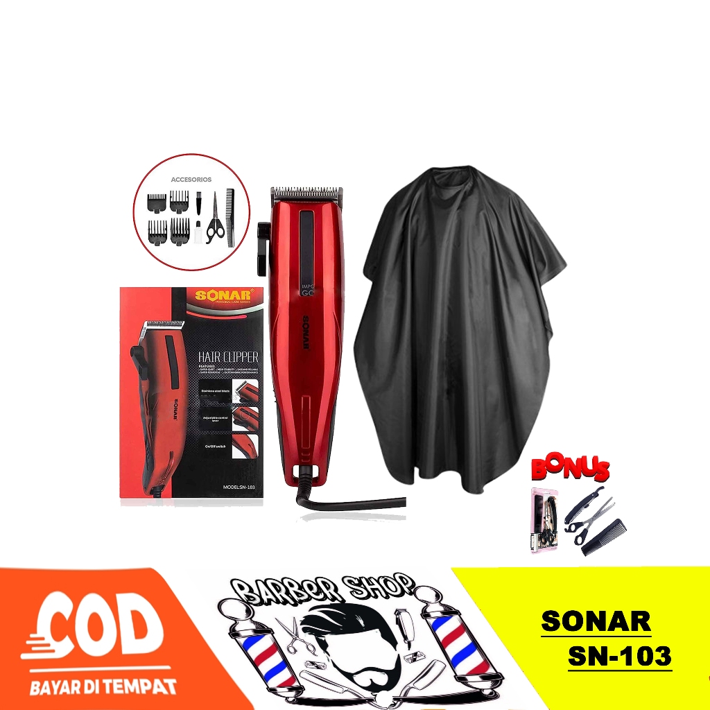 Jual alat cukur rambut 1 set lengkap alat pangkas rambut original alat ...