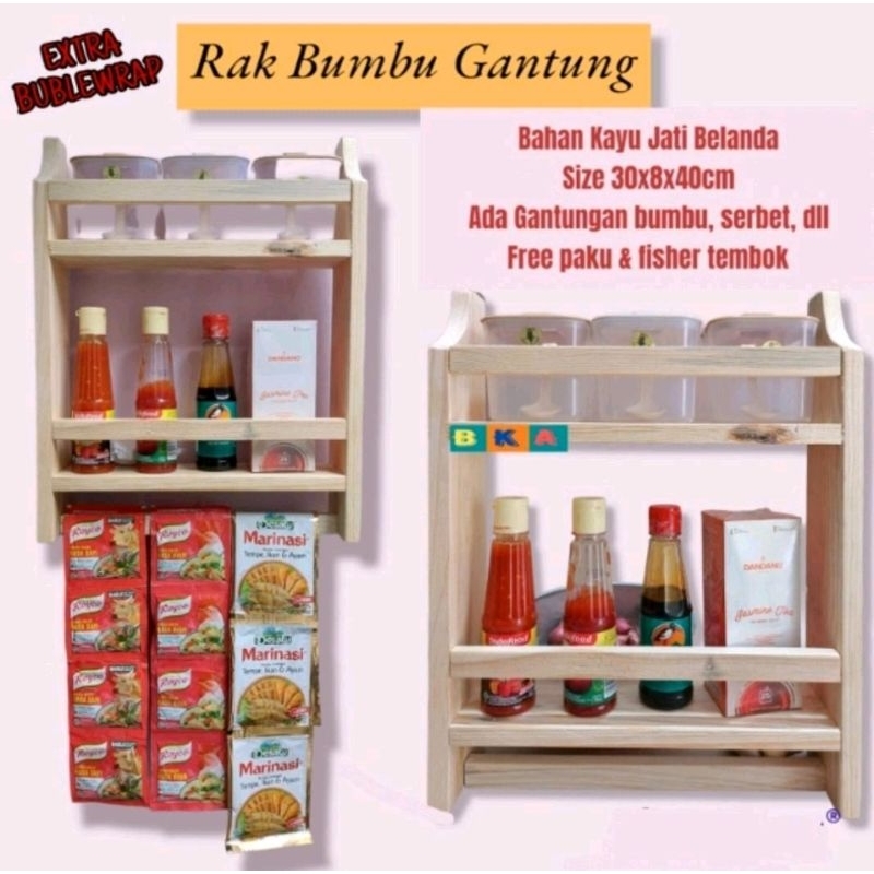 Jual Rak Bumbu Gantung Serbaguna Tempat Bumbu Rak 2 Susun Rak Tempel ...