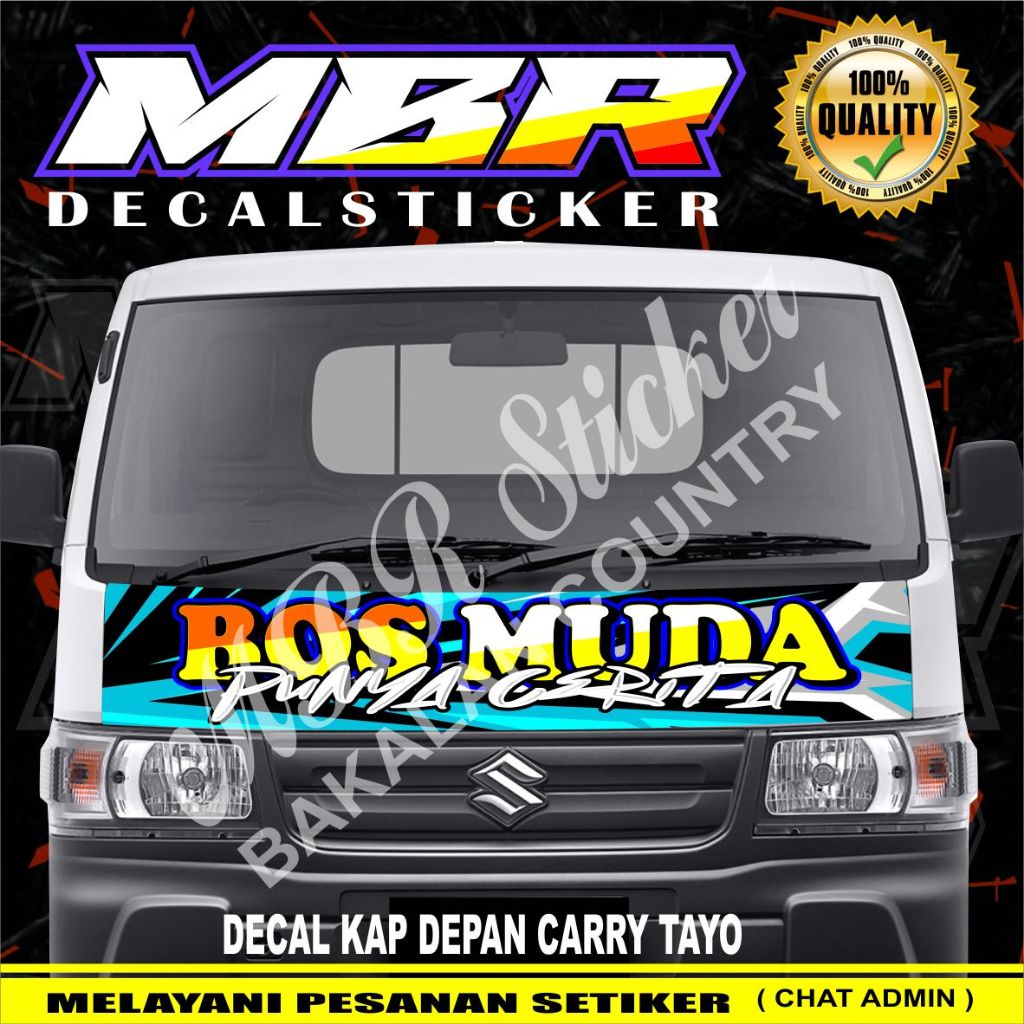 Jual STIKER BOSS MUDA,STIKER KABIN DEPAN CARRY TAYO,DECAL KAP MESIN ...