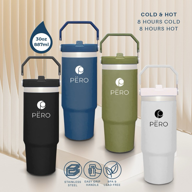 Jual PERO FLIP STRAW TUMBLER PERMOS 30oz 900ml WITH HANDLE/BOTOL MINUM ...