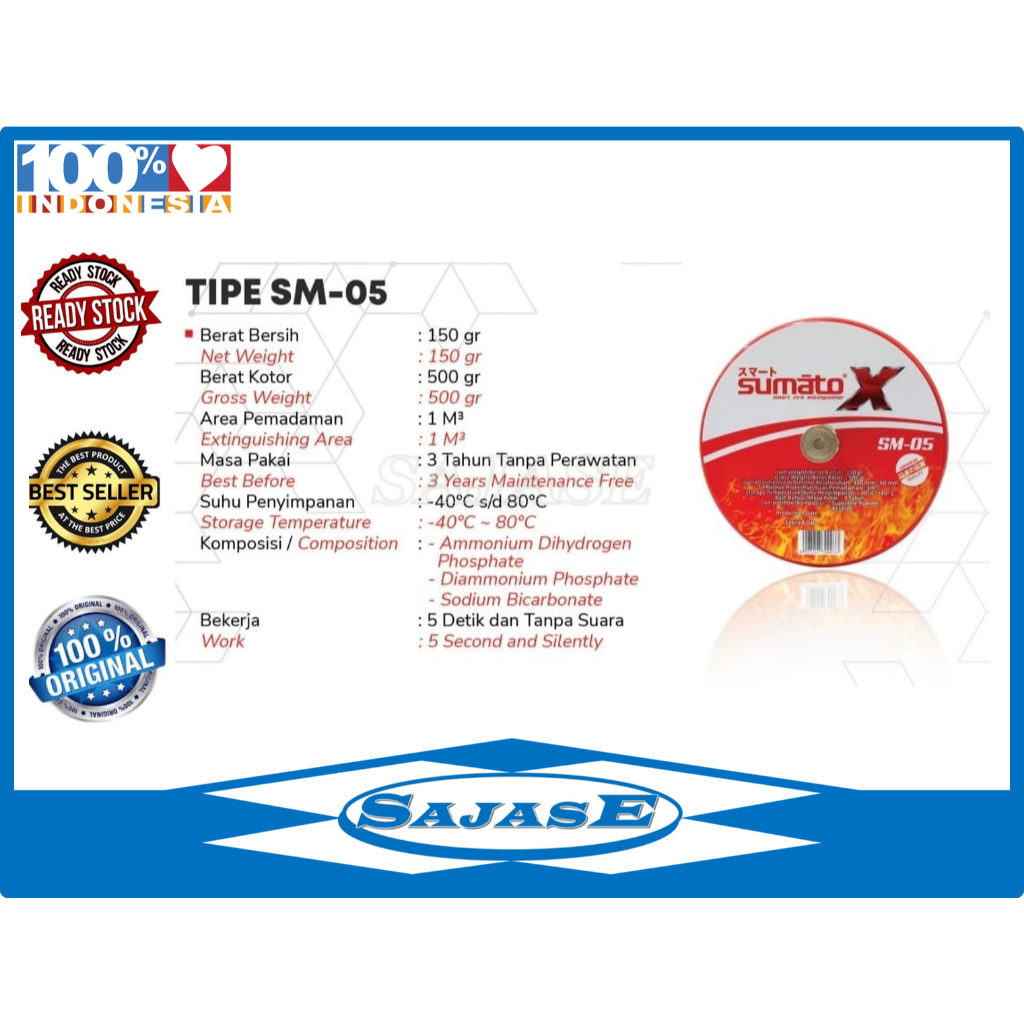 Jual Alat Pemadam Kebakaran Otomatis Sumato X Sumato SM05 APAR Mini ...