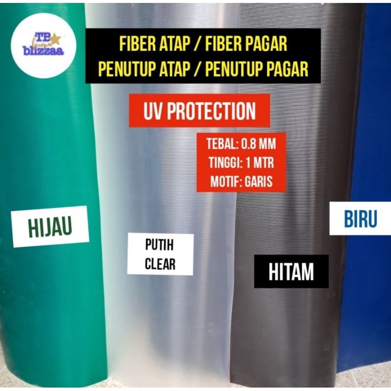 Jual Fiber Pagar 0.8mm Fiber Atap Garis Tinggi 1M Anti UV (MHN BACA ...