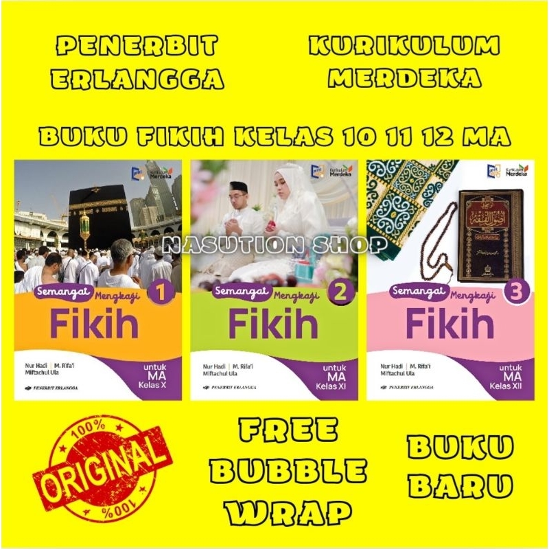 Jual Buku Semangat Mengkaji FIKIH Kelas 1 2 3 / 10 11 12 MA Erlangga Kurikulum Merdeka Madrasah ...