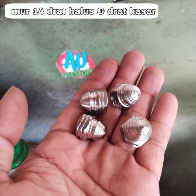 Jual mur 14 topi stainless drat halus & drat kasar handmade | Shopee ...
