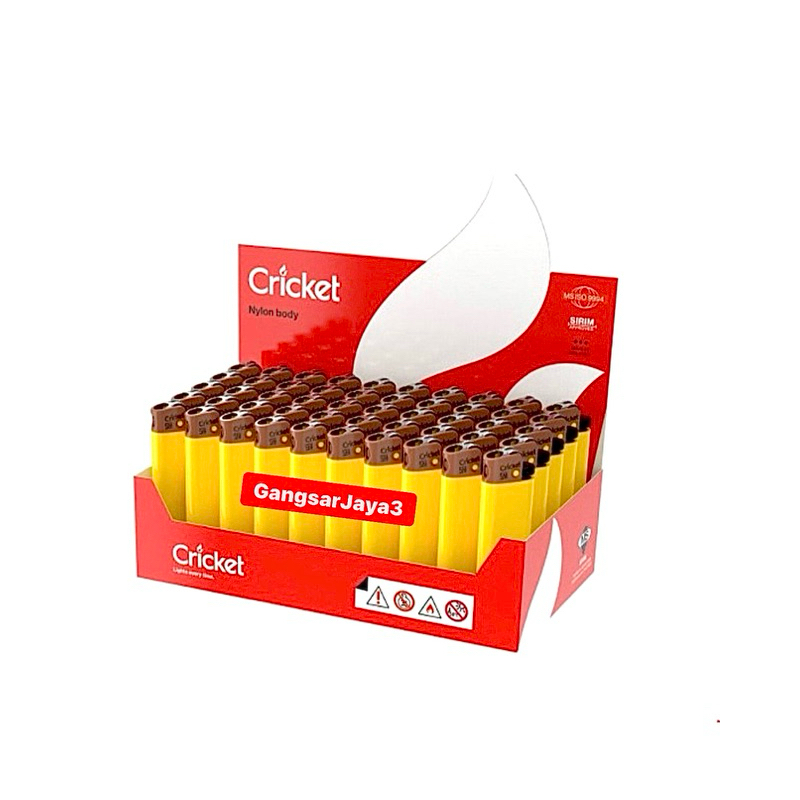 Jual korek Cricket original yellow kuning polos | 1 pack 50pc | Shopee ...