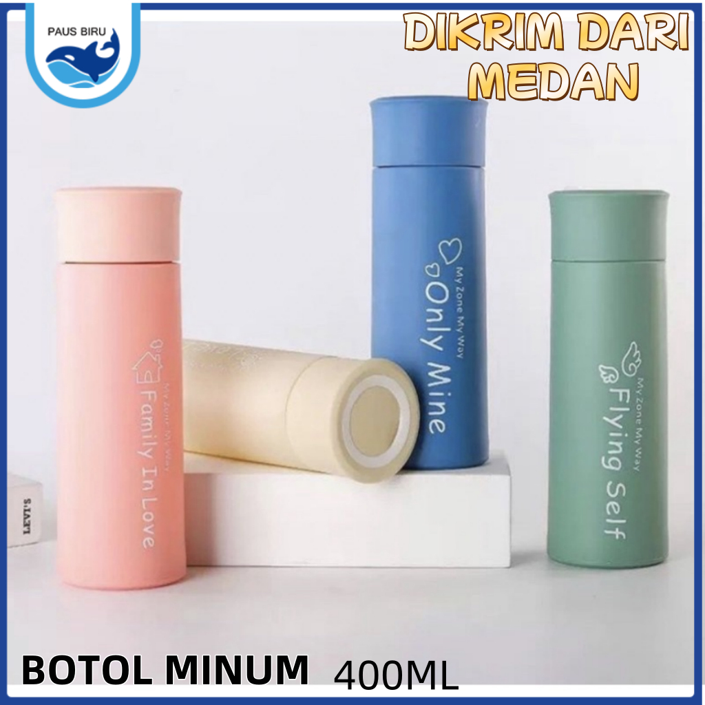 Jual Paus Biru - Botol Minum Kaca Nice Day Draw 400ml | Botol Thermos ...