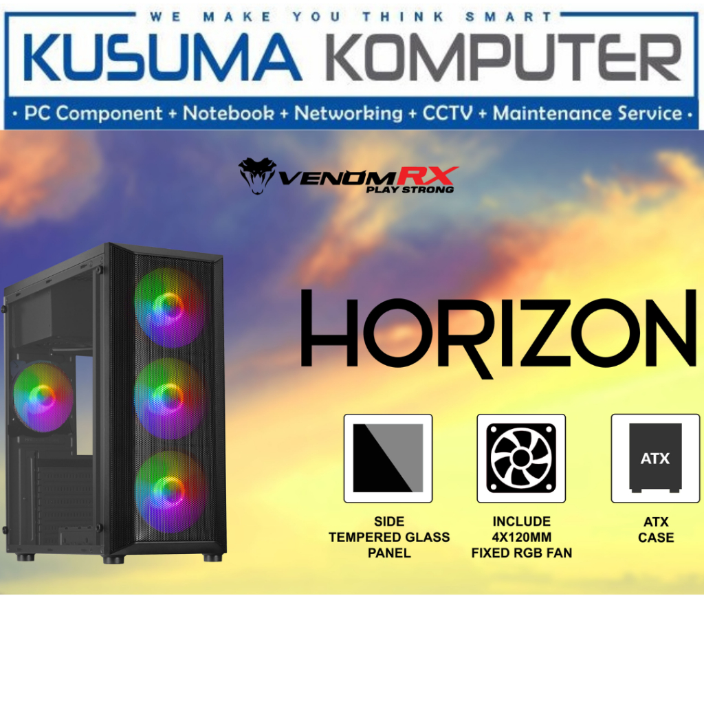 Jual VenomRX Horizon Free 4 Fan RGB Gaming Case | Shopee Indonesia
