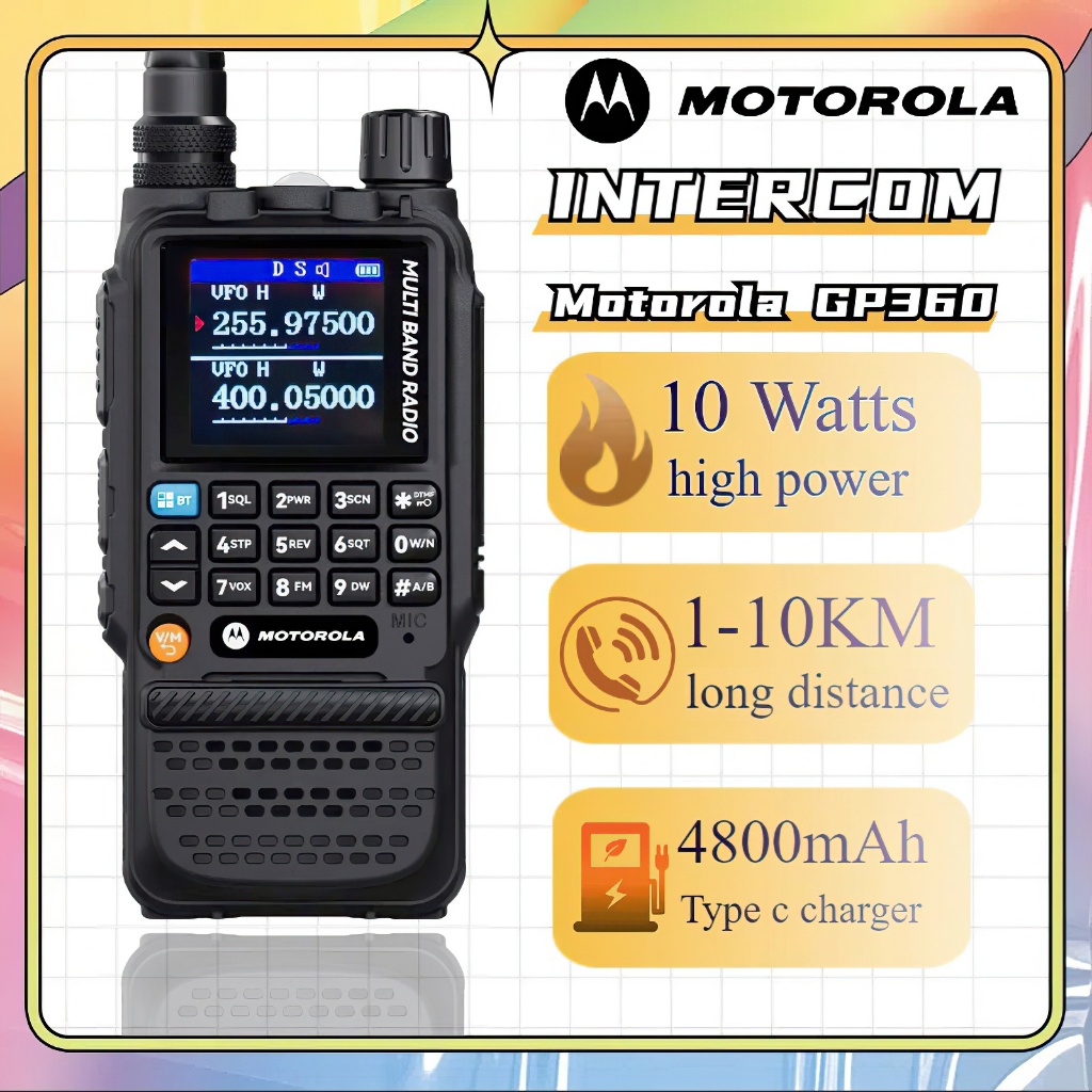 Jual HT Motorola Walkie Talkie Jarak Jauh GP360 VHF/UHF Dual Band Total ...