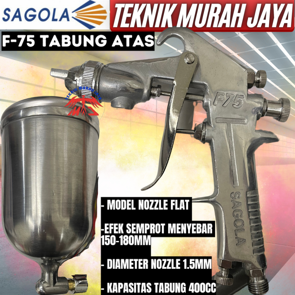 Jual SAGOLA Air Spray Gun F75 Tabung Atas F75G Spet Cat Udara F 75 G ...
