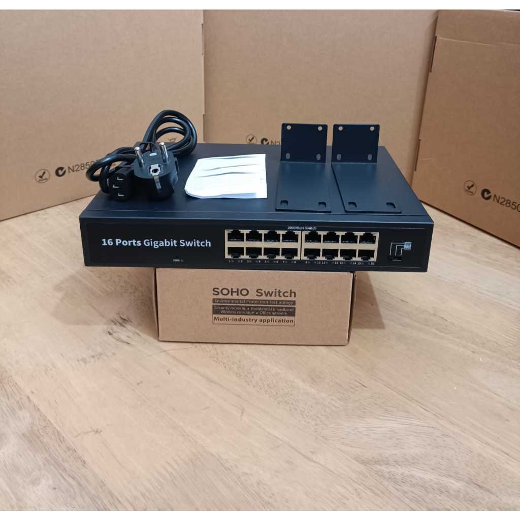 Jual Switch Hub 16 Port 100/1000 mbps Gigabyte 16 Port Gigabit Desktop ...
