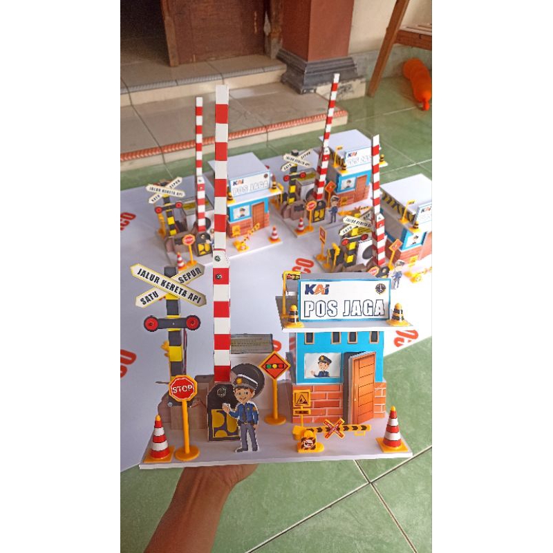 Jual miniatur palang pintu keretaapi, mainan palang pintu kereta api ...