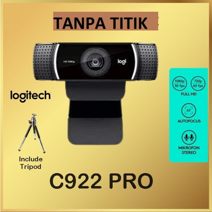 Jual Logitech C922 Webcam Pro Streaming Full HD 1080p dengan Tripod ...