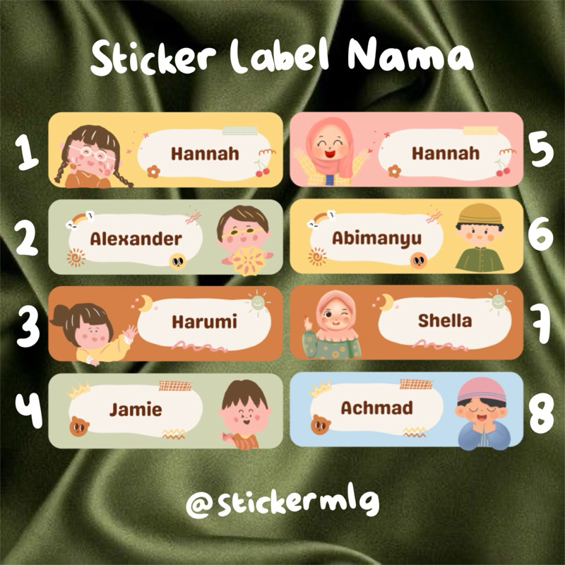 Jual STICKER LABEL NAMA CUSTOM PART 1 | Shopee Indonesia