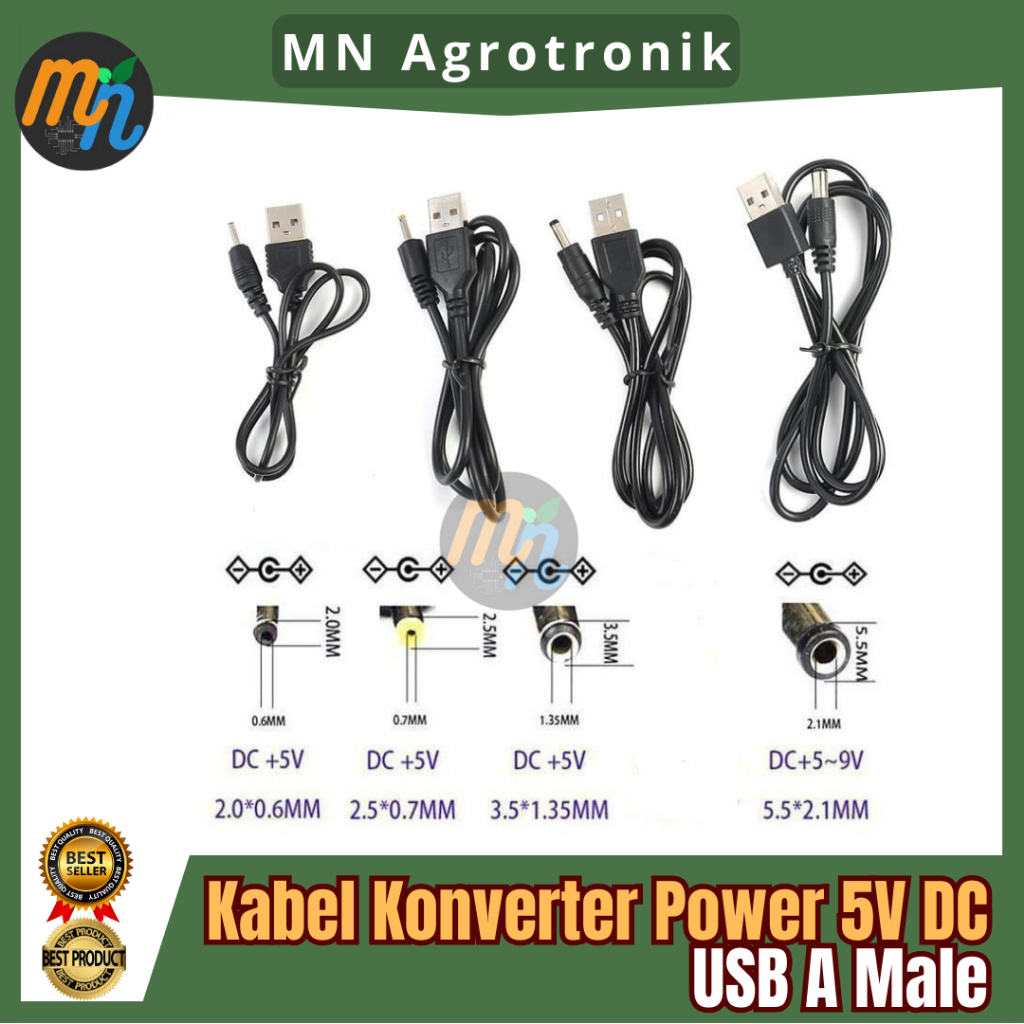 Jual KABEL KONVERTER USB PORT KE 5V JACK DC [ADAPTER CONVERTER COLOKAN ...