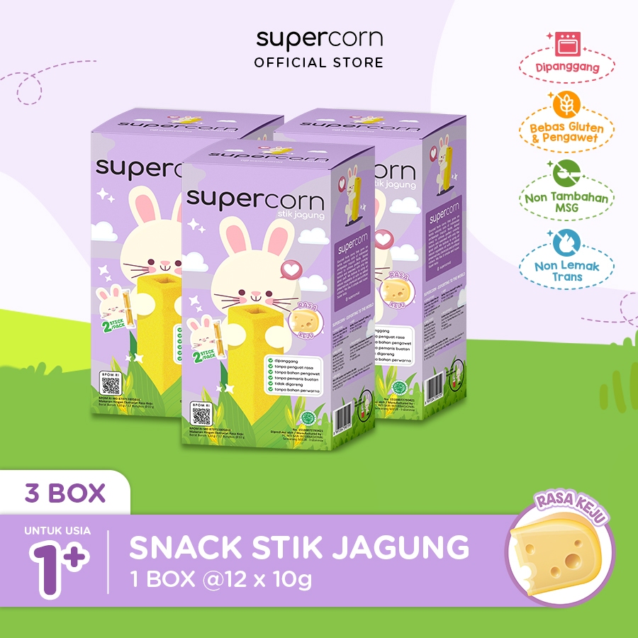 Jual Supercorn Stick Jagung Rasa Keju 10gr - 3 Box | Shopee Indonesia