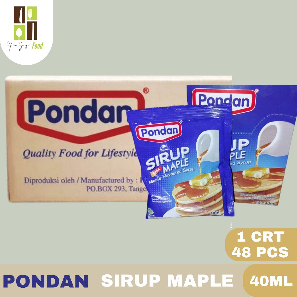 Jual Pondan Sirup Rasa Maple / Maple Flavoured Syrup 40 ml 1 CRT/4 BOX ...
