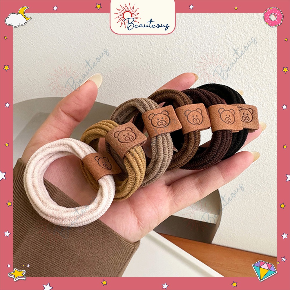 Jual Ikat Rambut Ponytail Kunciran Rambut Motif Beruang | Shopee Indonesia