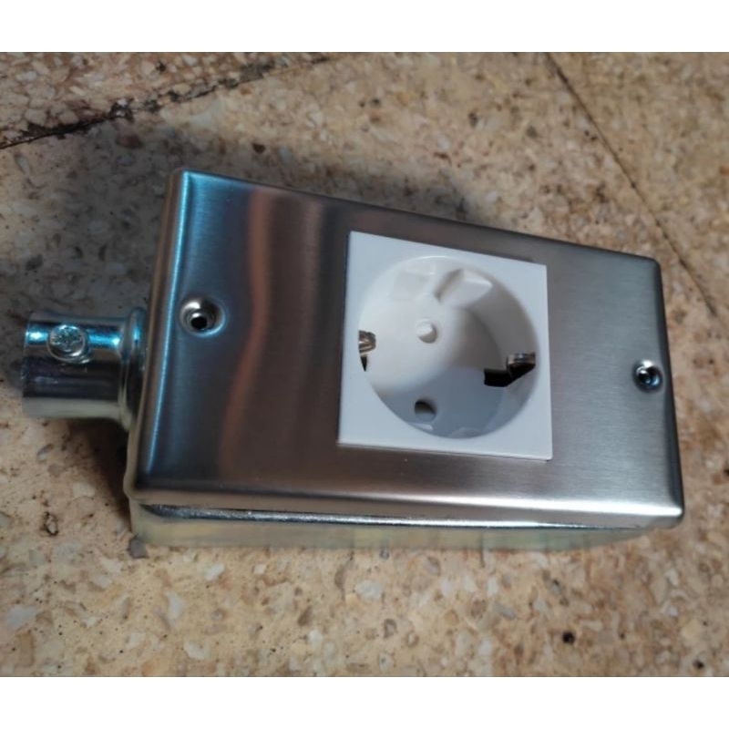 Jual Stop kontak arde panasonic stainless set outbo besi | Shopee Indonesia
