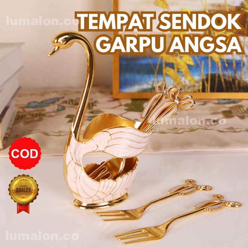 Jual Tempat Sendok Garpu Angsa Set Cutlery Holder Wadah Peralatan Makan ...