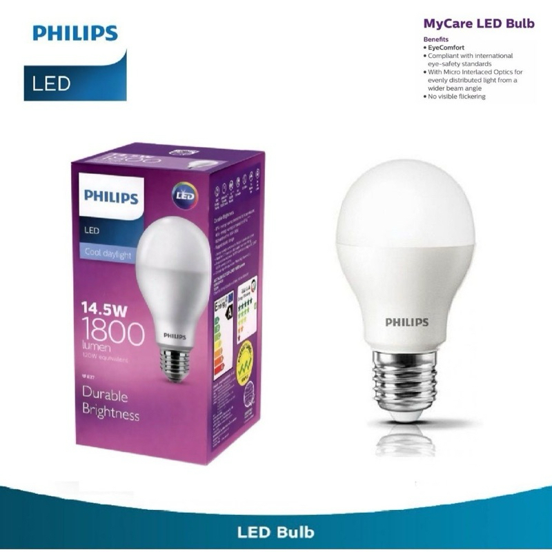 Jual Lampu Philips LED 14.5W Lampu Putih E27 6500K 230V Putih | Shopee ...
