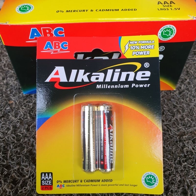 Jual BATU BATERAI BATTERY ABC AAA A3 ALKALINE HARGA PER PASANG | Shopee ...