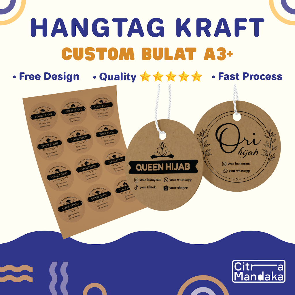 Jual Hang Tag Bulat Custom Kraft Paper A3 Bulat Free Design | Tag Baju ... Jual Hang Tag Bulat Custom Kraft Paper A3 Bulat Free Design | Tag Baju ...