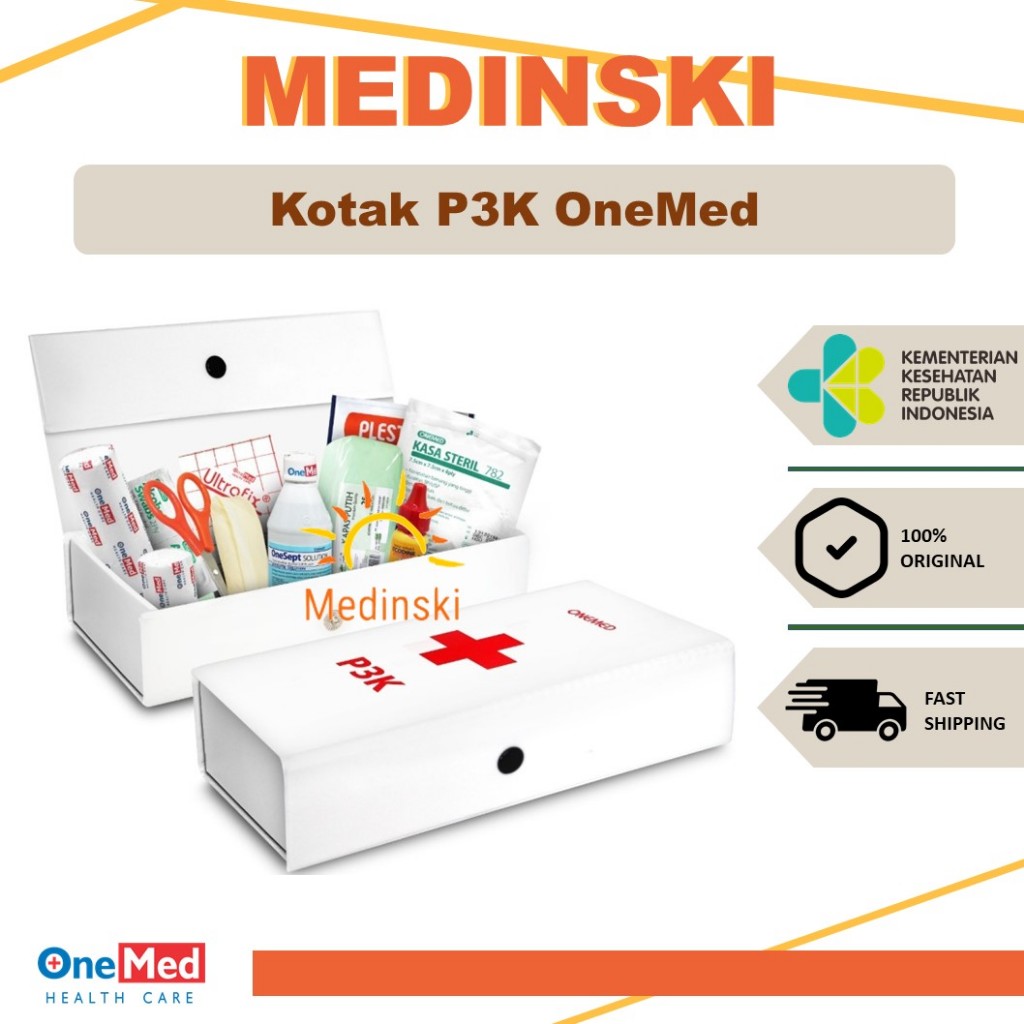 Jual Kotak P3K + Isi Onemed Komplit Isi 11 First Aid Kit Box Mobil ...