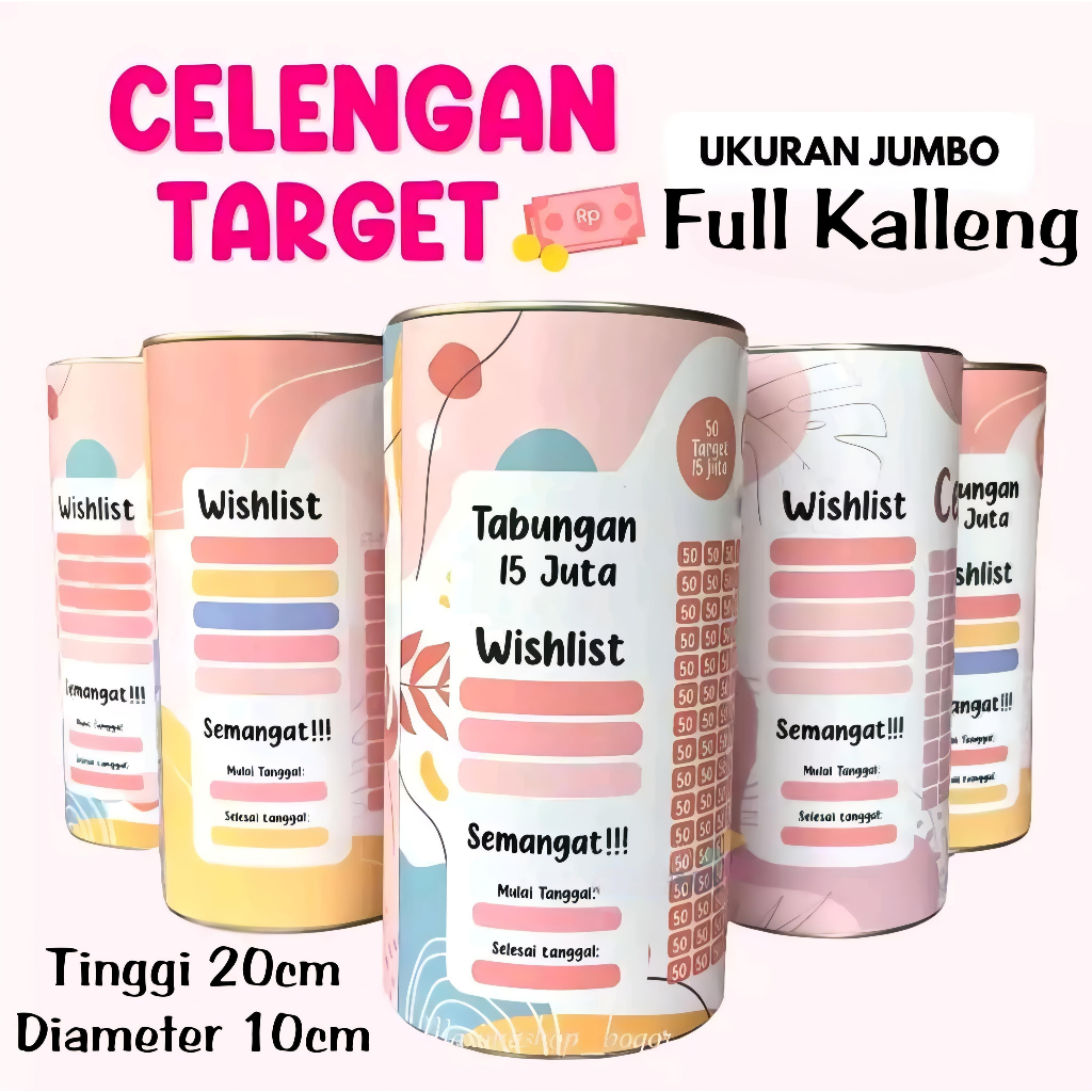 Jual Celengan Target Jumbo Full Kaleng Buka Tutup Murah Celengan Target ...