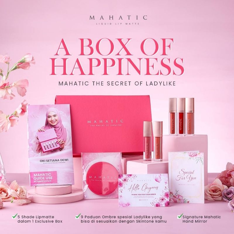 Jual Mahatic lipmatte Box by Oki Setiana Dewi isi 5 pcs berbagai shade ...