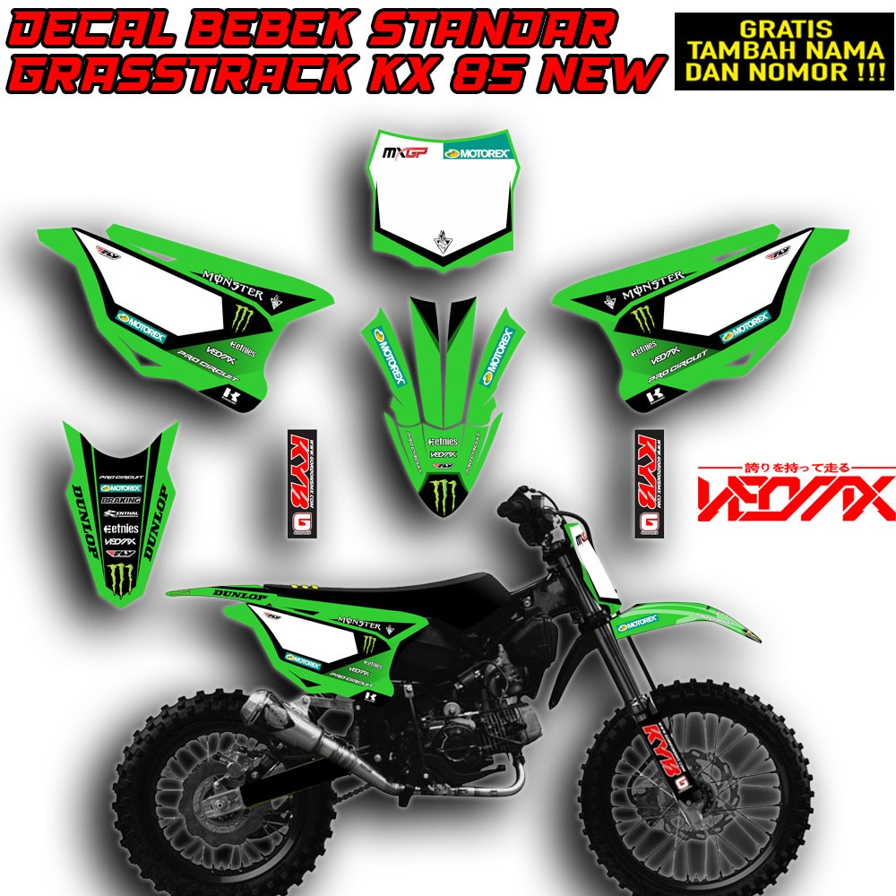 Jual STIKER DECAL BEBEK STANDAR GRASSTRACK GTX KX 85 GRATIS CUSTOM NAMA ...