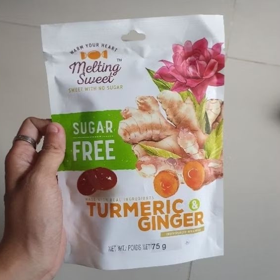 Jual Melting sweet Sugar Free candy permen No Sugar TUMERIC GINGER 75gr ...
