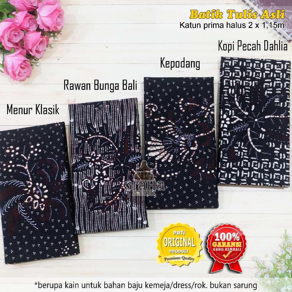 Jual KAIN BATIK TULIS BAKARAN ASLI PATI BAHAN KATUN PREMIUM KLASIK 2 ...