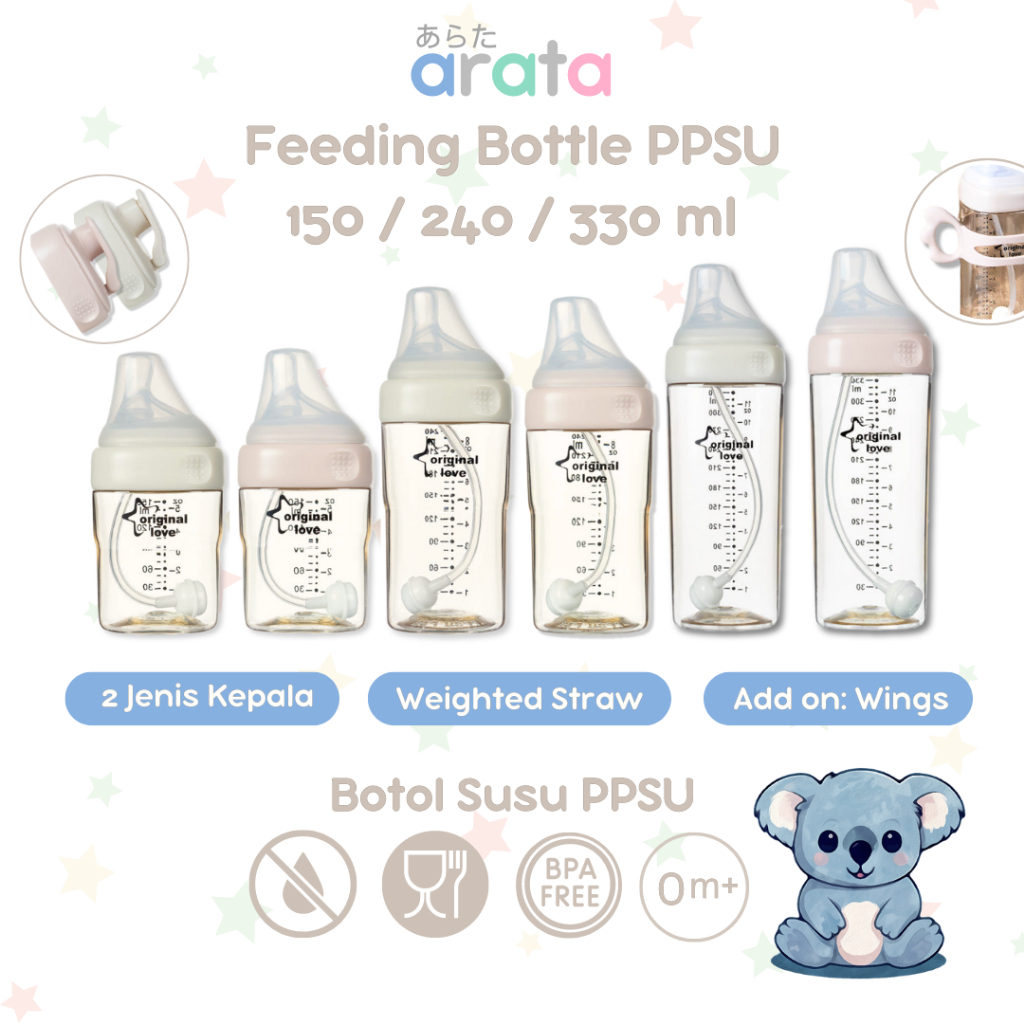 Jual ARATA Botol PPSU Bayi Feeding Baby Bottle 150ml 240ml 330ml | Shopee Indonesia