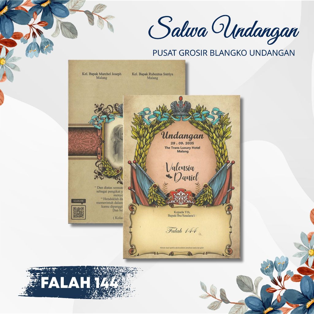 Jual Blangko Undangan Pernikahan Falah 144 atau kertas undangan kosong ...