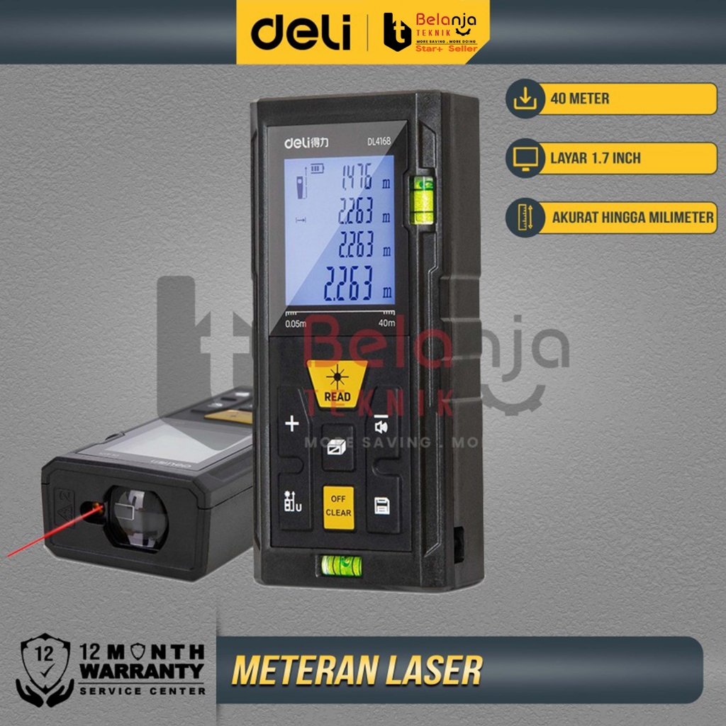 Jual Deli Meteran Laser Digital Rangefinder Distance 40 Meter Pengukur ...
