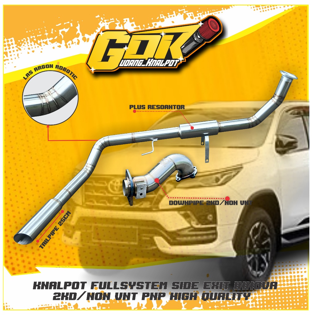 Jual Knalpot Side Exit Plus Downpipe Innova 2GD/VRZ Innova 2KD/Non VNT ...